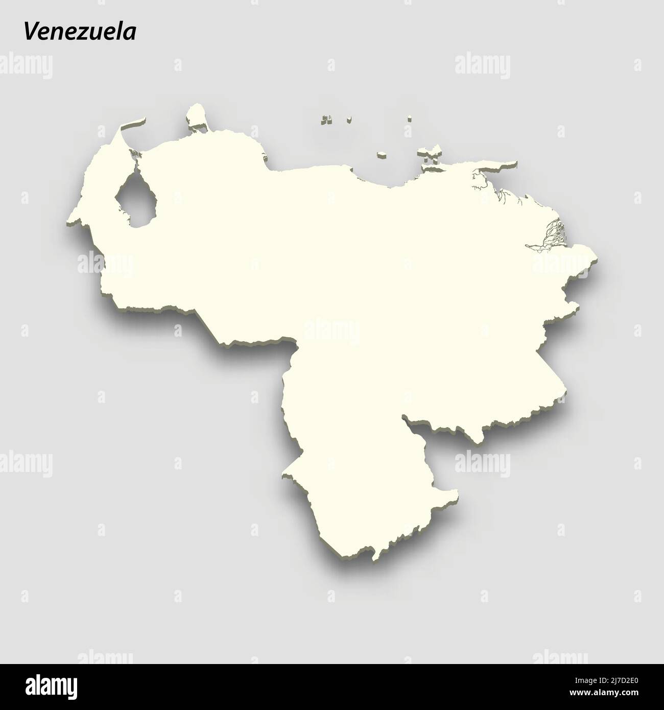 3d Mapa Isométrico De Venezuela Aislado Con Sombra Ilustración