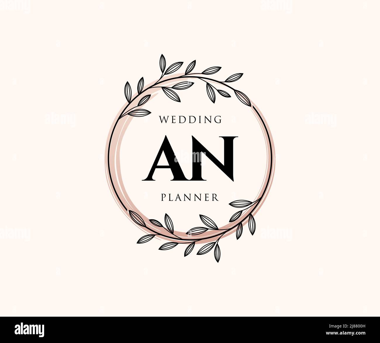 Una Letra Inicial Monograma De Boda Colección De Logotipos Plantillas