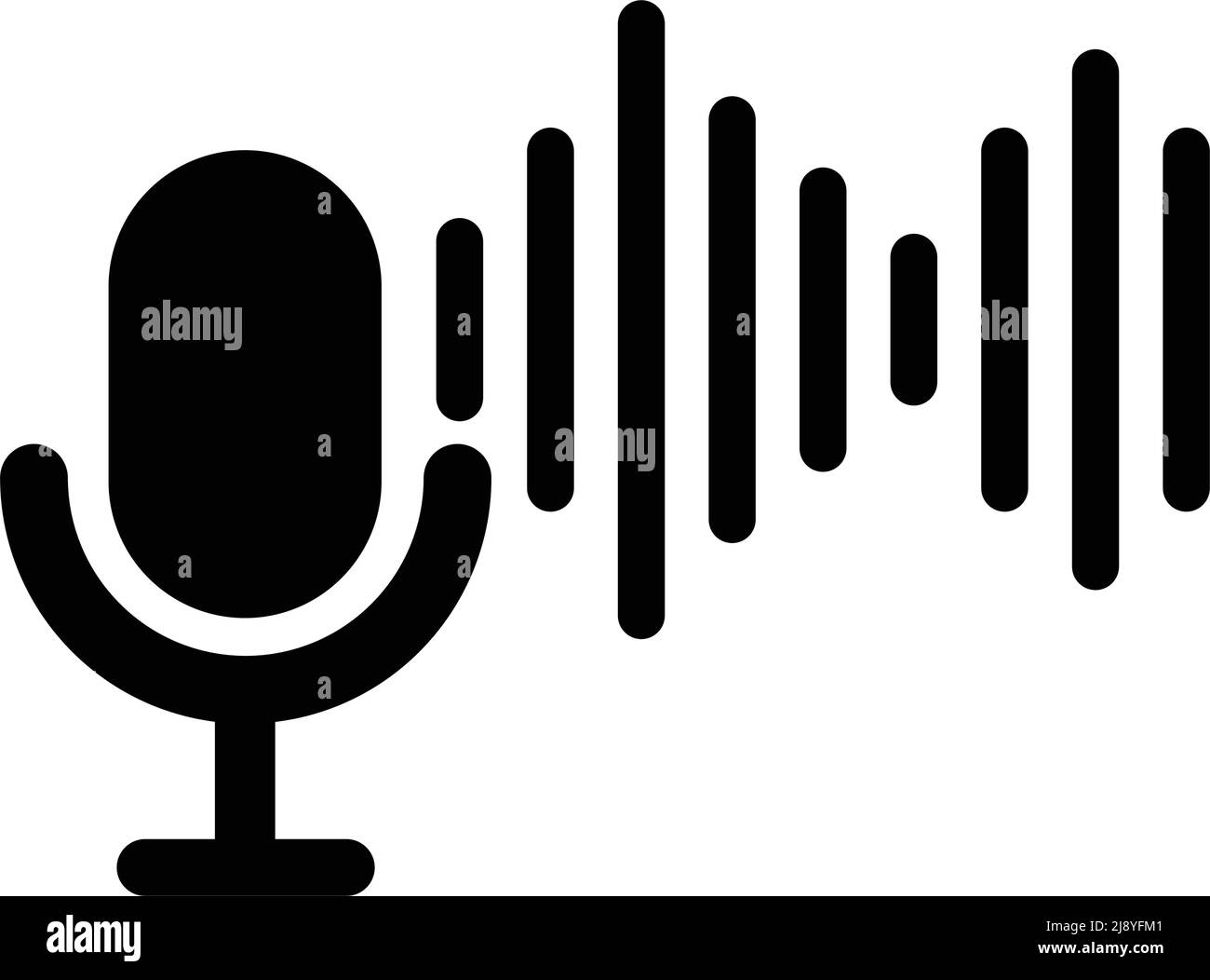 Icono De Micrófono Vectores Relacionados Con El Audio Con Ondas De