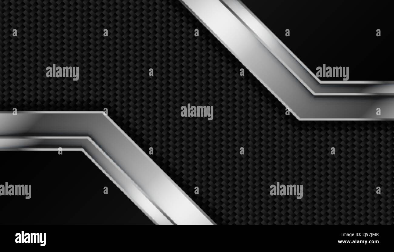Textura De Fibra De Carbono Con Líneas Metálicas Imagen Vector De Stock