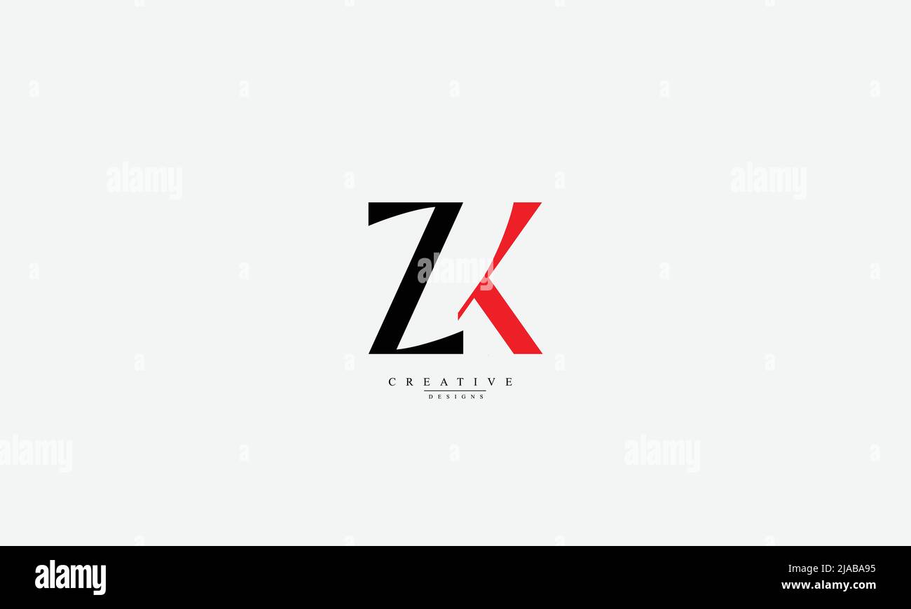 Letras Del Alfabeto Iniciales Monograma Logo Zk Kz K Imagen Vector De