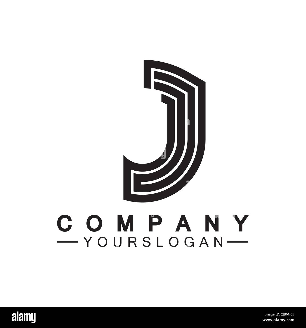 Resumen Creativo Monograma Letra J Logo Icono Diseño Imagen Vector De