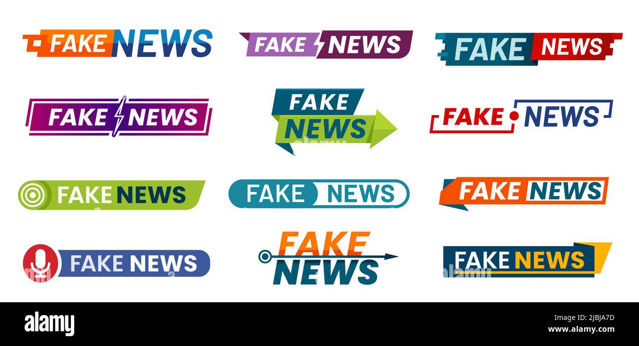 Iconos De Noticias Falsas Y Fondos Para Desinformación De Medios