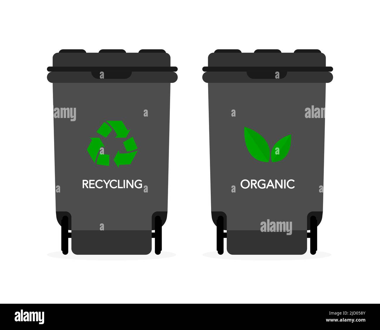 Ilustración Vectorial De Papeleras De Reciclaje De Diferentes Colores