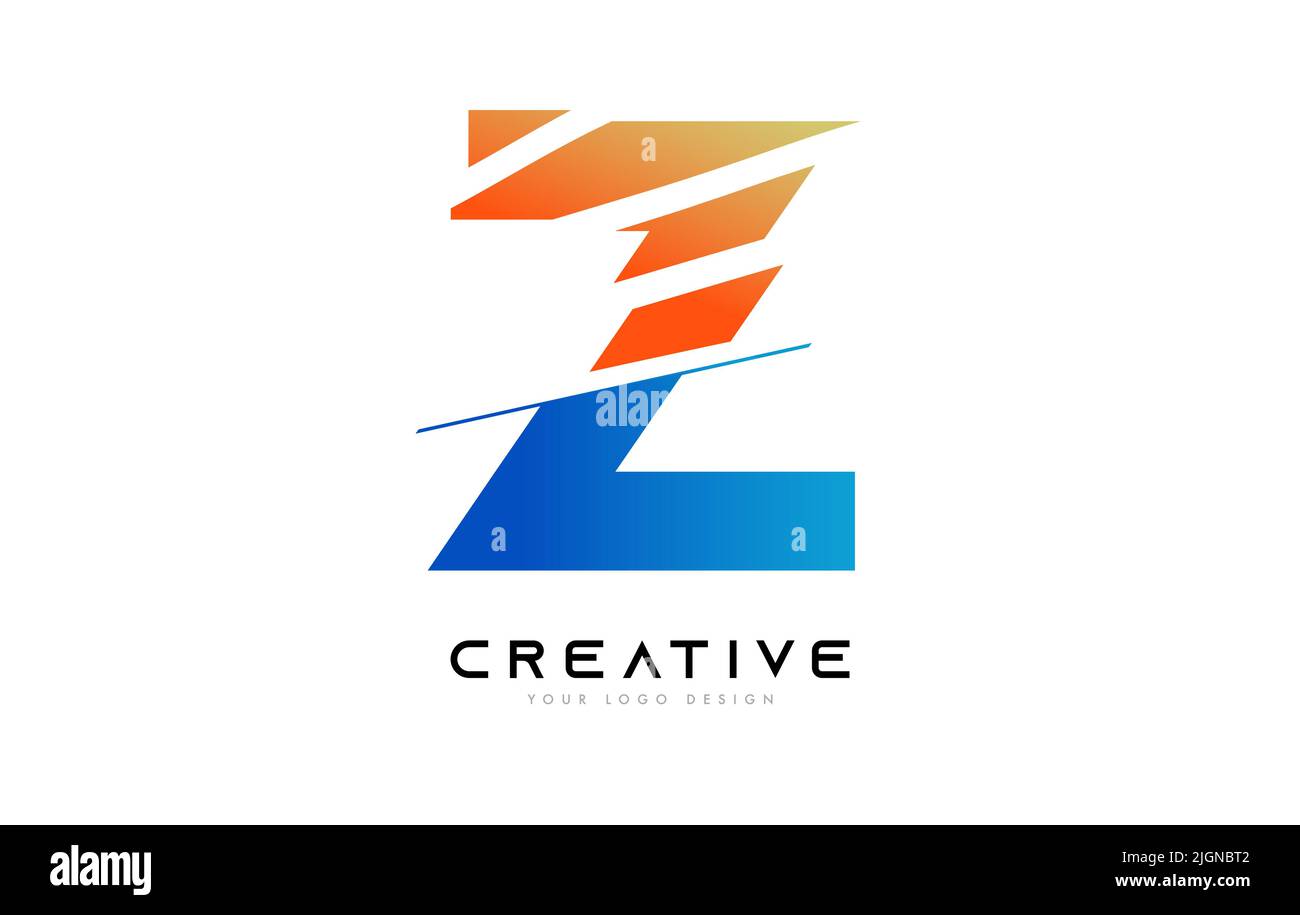 Diseño De Icono Con El Logotipo De La Letra Z En Rodajas Con Colores
