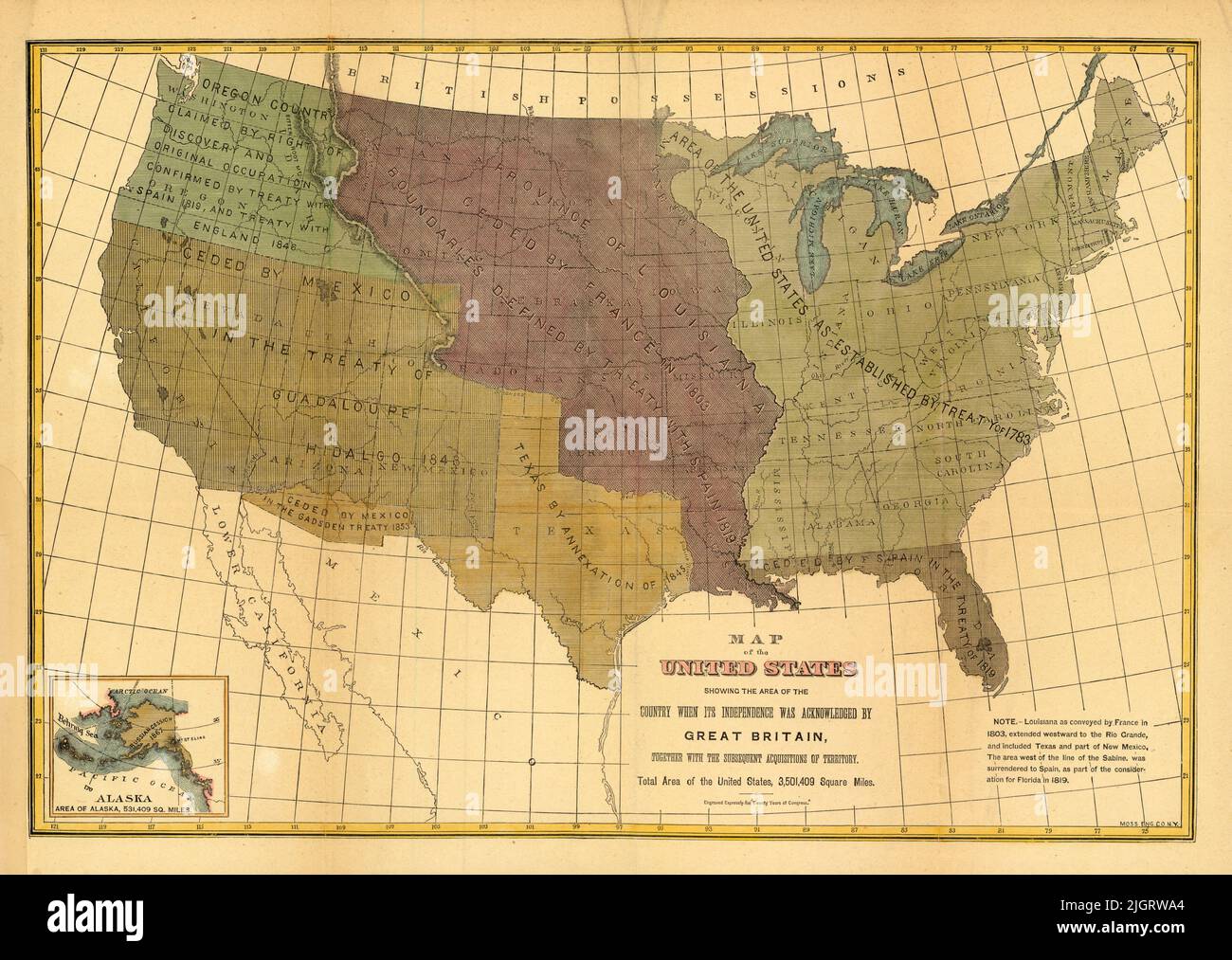 Mapa De Los Estados Unidos Que Muestra El área Del País Cuando La