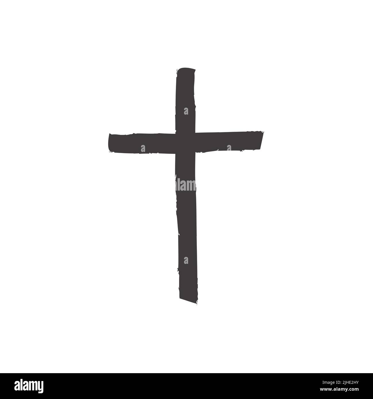 Icono De Cruz Cristiana Aislado Sobre Fondo Blanco Ilustración