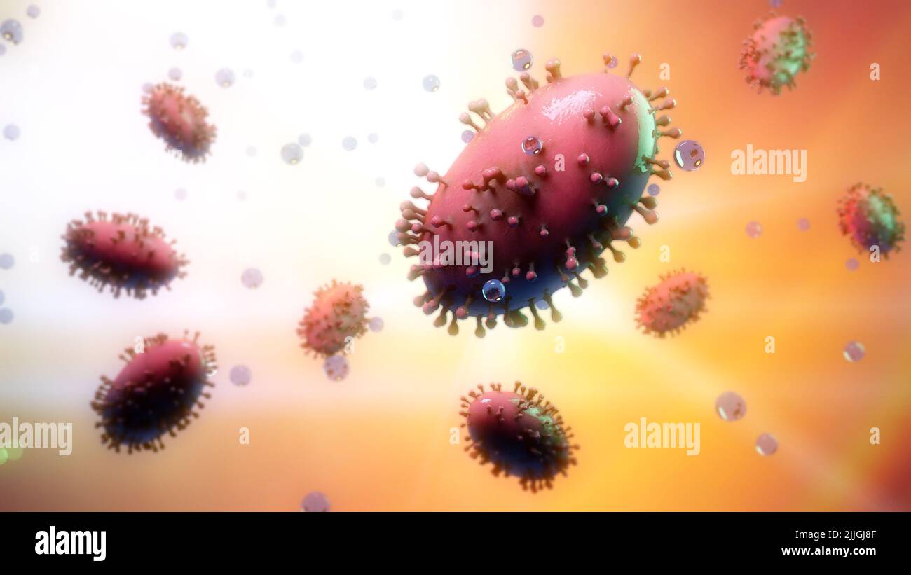 Viruela Del Simio Viruela Virus Visto Bajo El Microscopio Emergencia