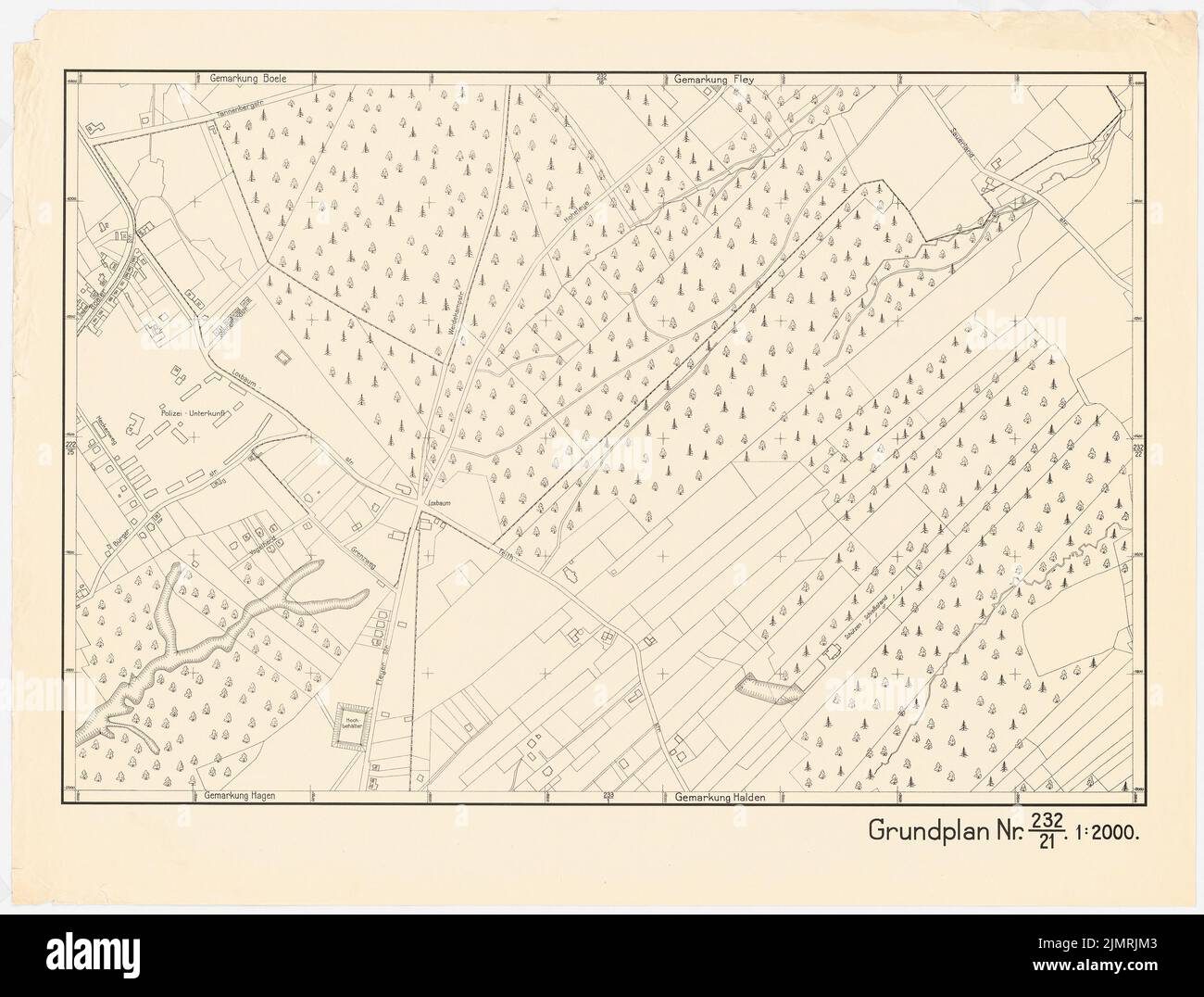 Hermann jansen 1869 1945 hagen bebauungsplan arbeitsblatt grundkarte ...
