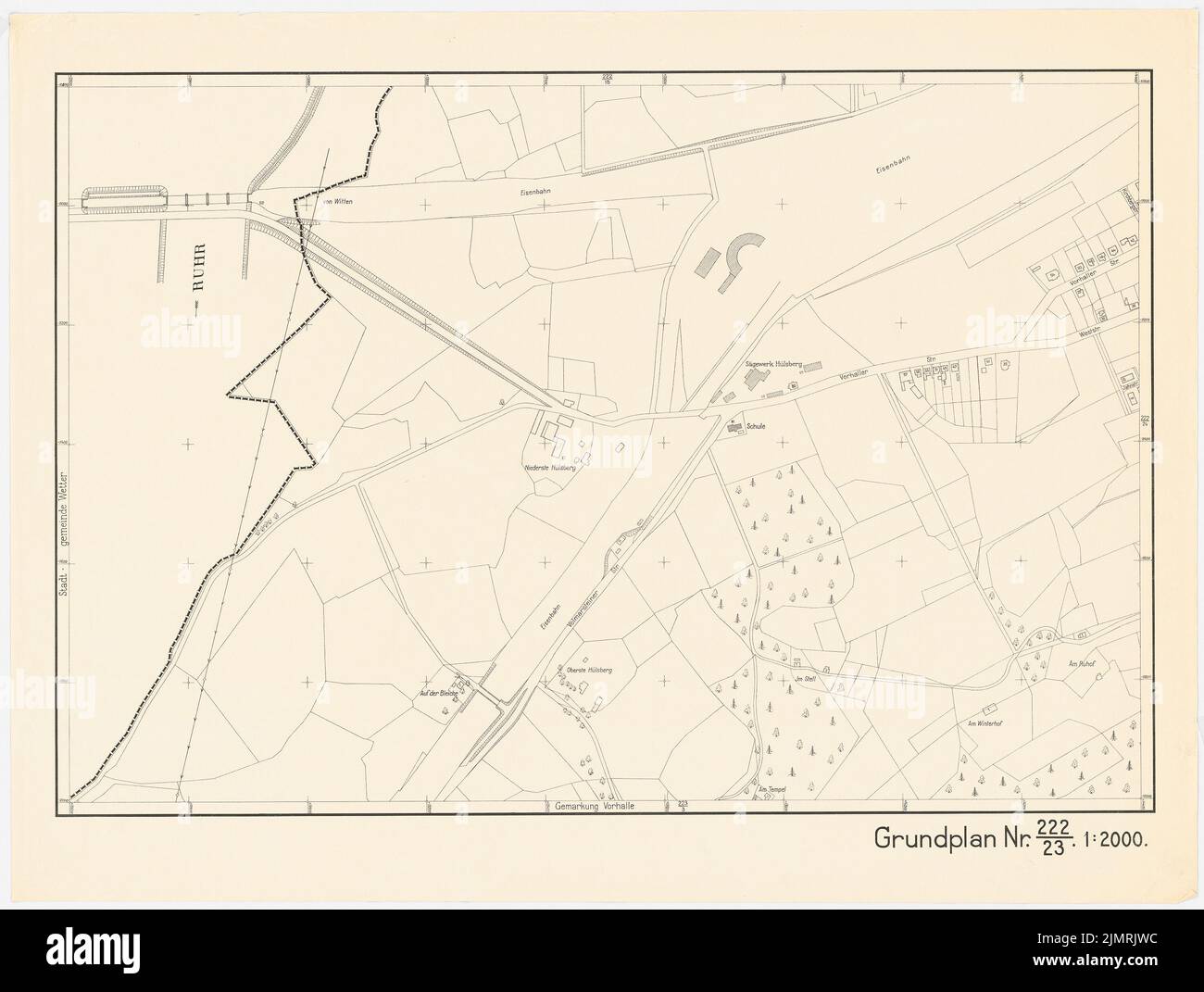 Hermann jansen 1869 1945 hagen bebauungsplan arbeitsblatt grundkarte ...