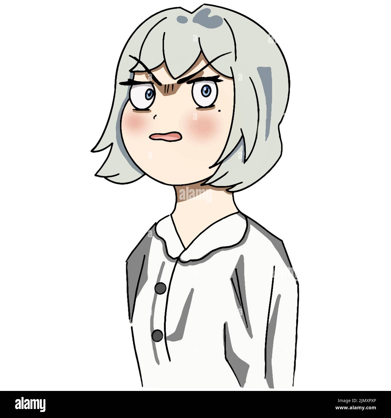 Bonita Chica De Anime En Una Pérdida De Ilustración De Anime Imagen