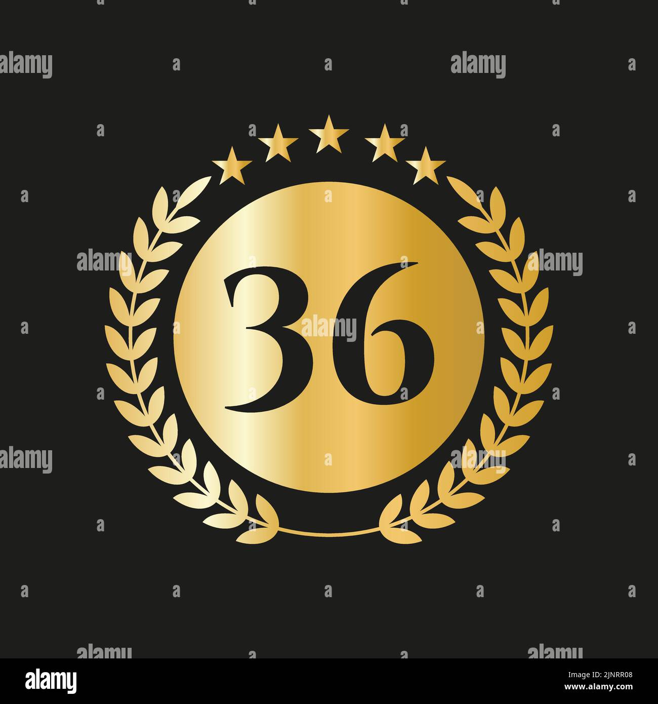 36 años Celebración de aniversario Icono Vector Logo Diseño Plantilla ...