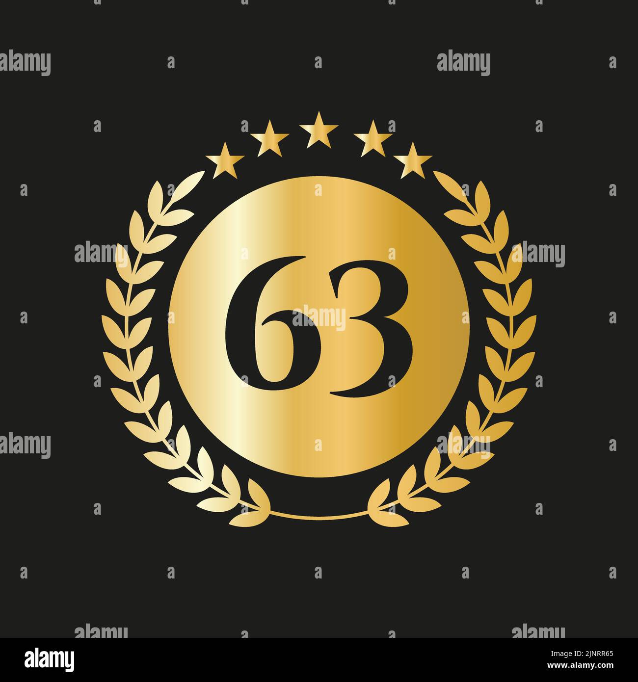 63 Años Celebración De Aniversario Icono Vector Logo Diseño Plantilla