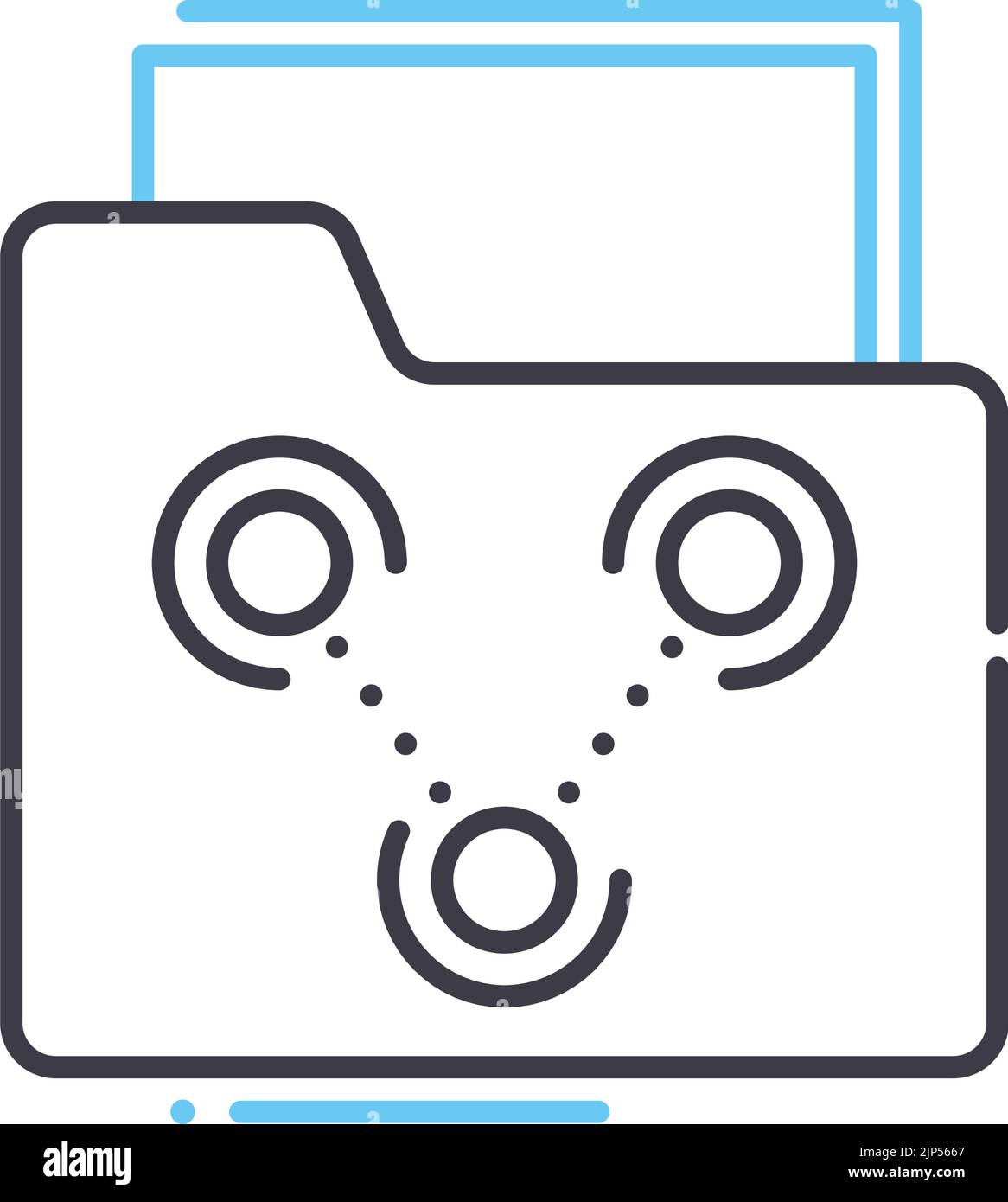 icono de línea de uso compartido de archivos, símbolo de contorno ...