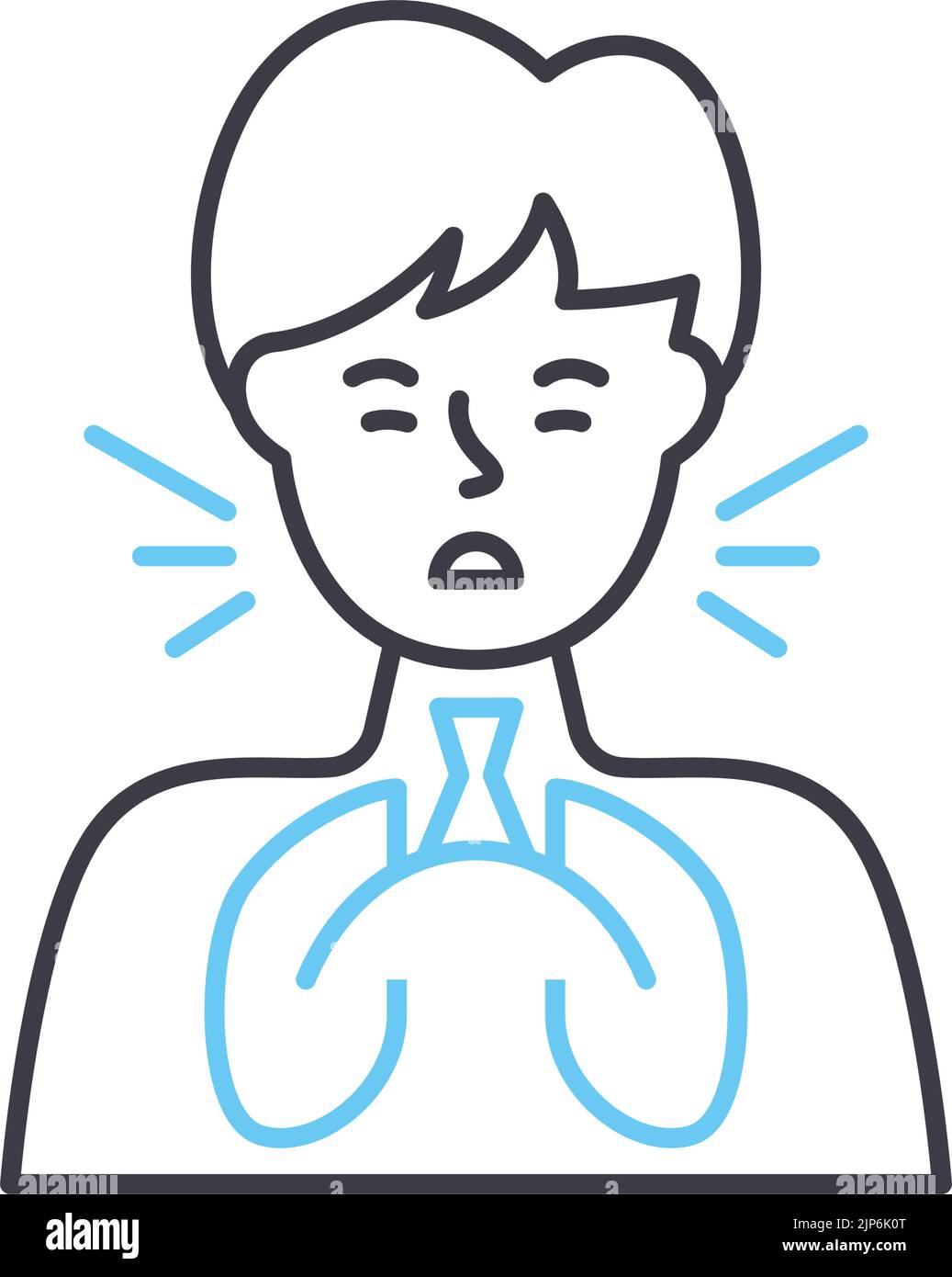 Icono De Línea De Disnea Símbolo De Contorno Ilustración Vectorial Signo Conceptual Imagen