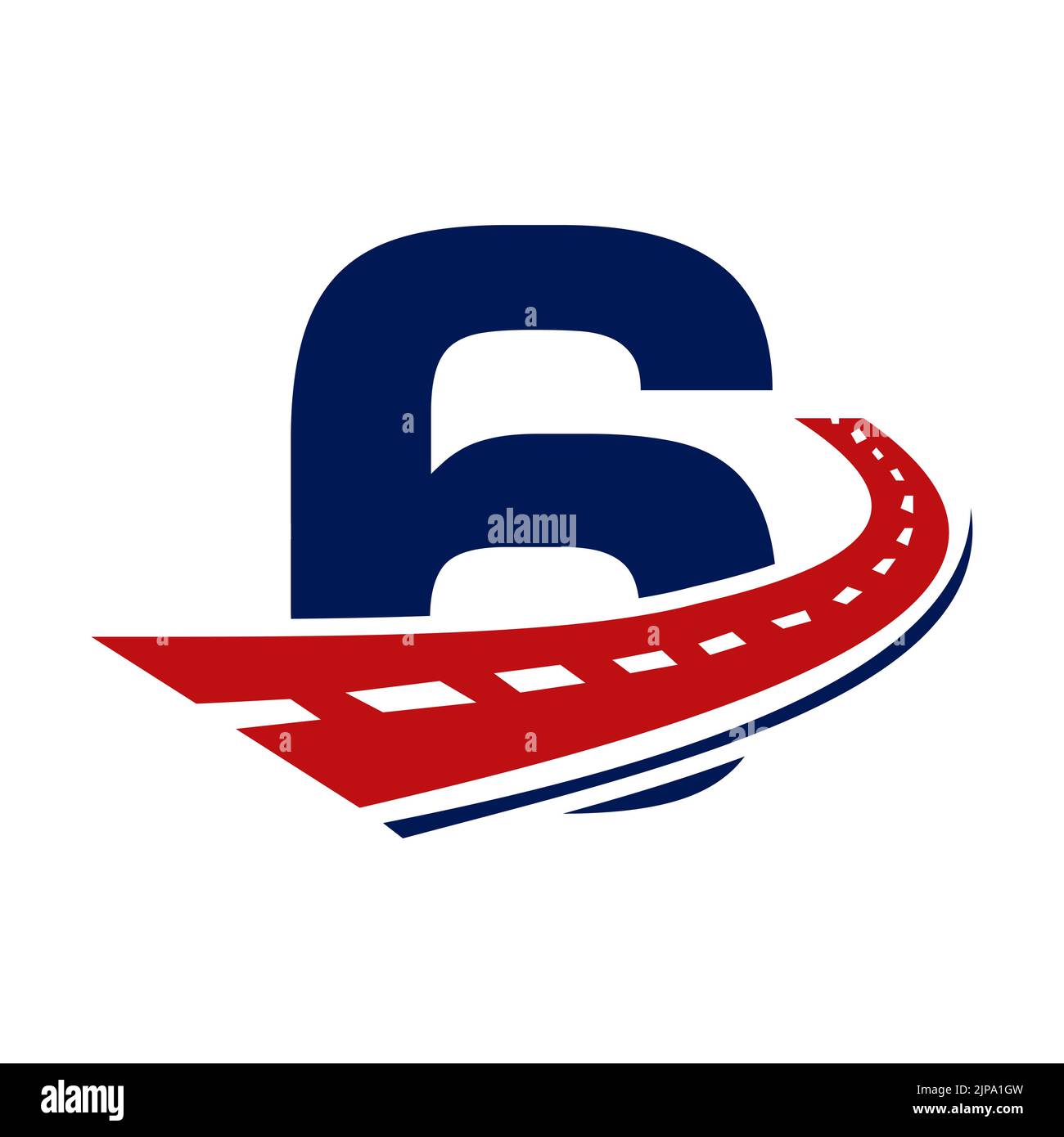 Carta 6 Logotipo De Transporte 6 Letra Diseño De Logotipo De Carretera