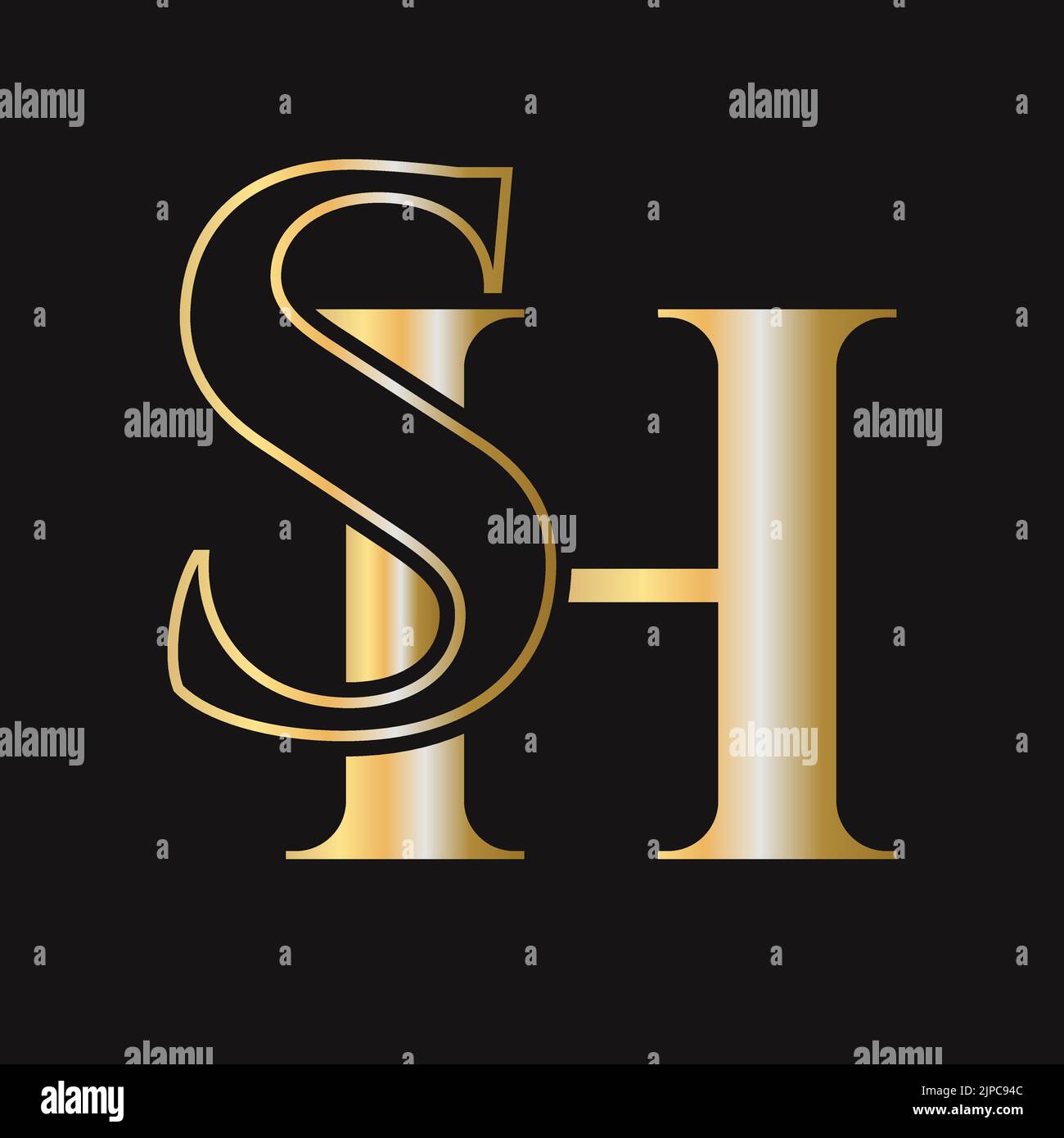 Letra Inicial Sh Plantilla Vectorial De Diseño De Logotipo Hs Símbolo