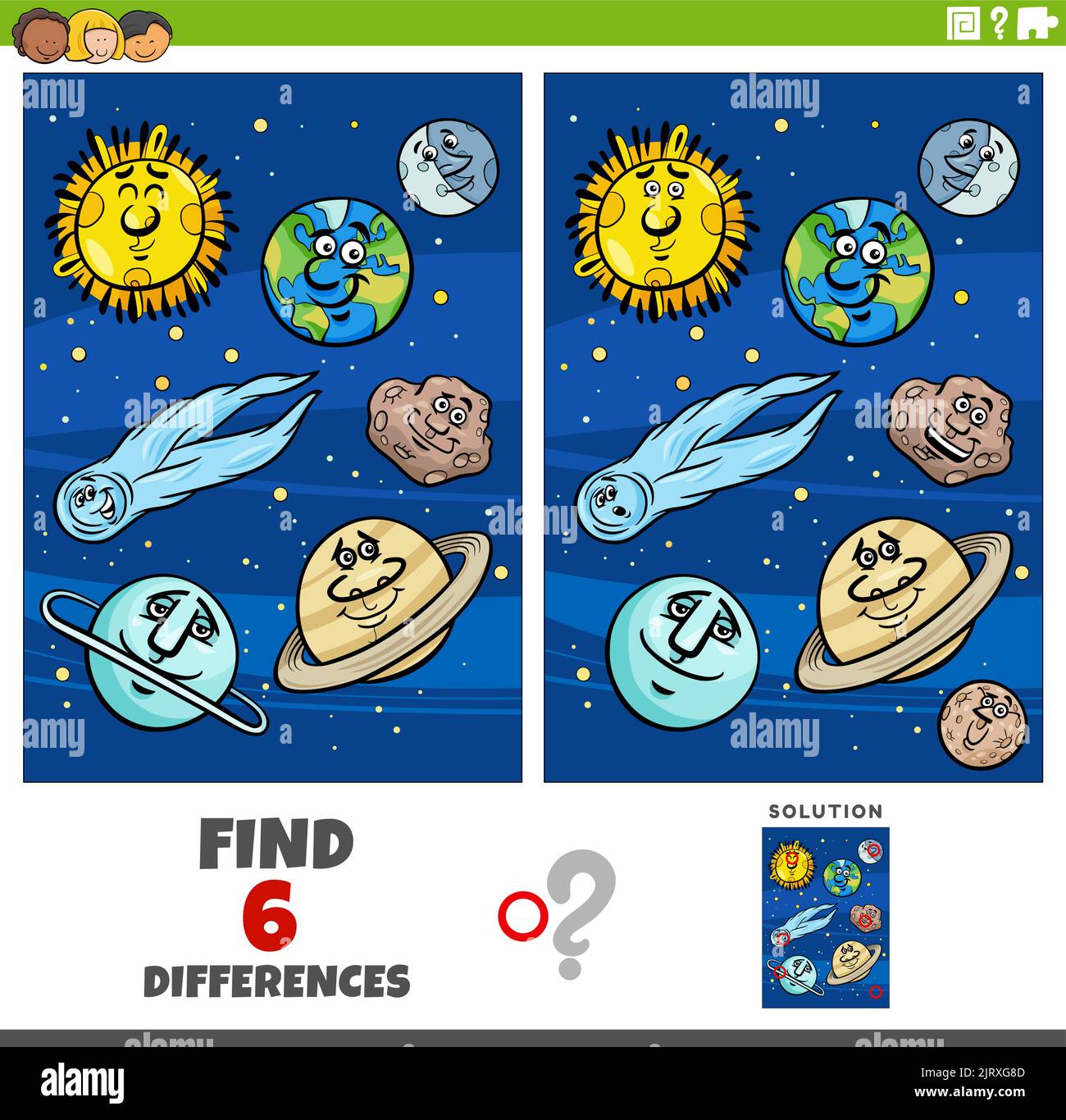 Ilustración De Dibujos Animados De Encontrar Las Diferencias Entre
