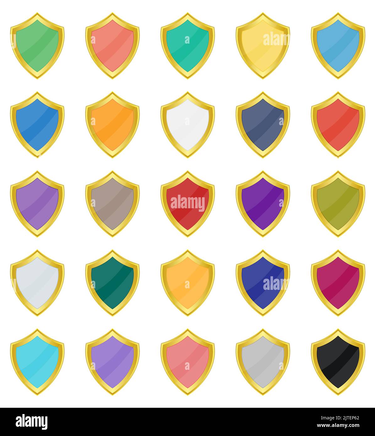 Colección de iconos de escudos de colores Imagen Vector de stock - Alamy Colección de iconos de escudos de colores Imagen Vector de stock - Alamy