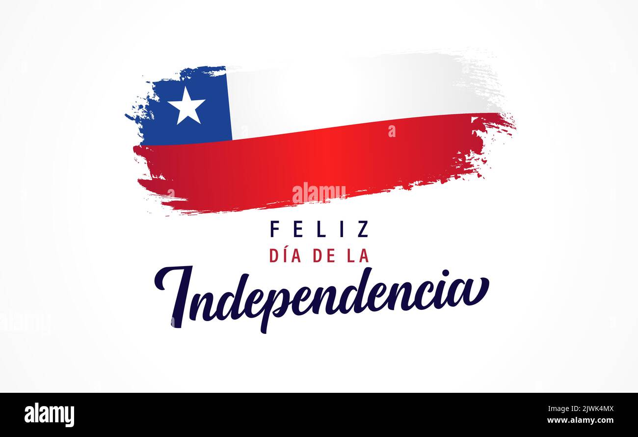 Feliz Día De La Independencia Chile Bandera Vectorial De Acuarela Y