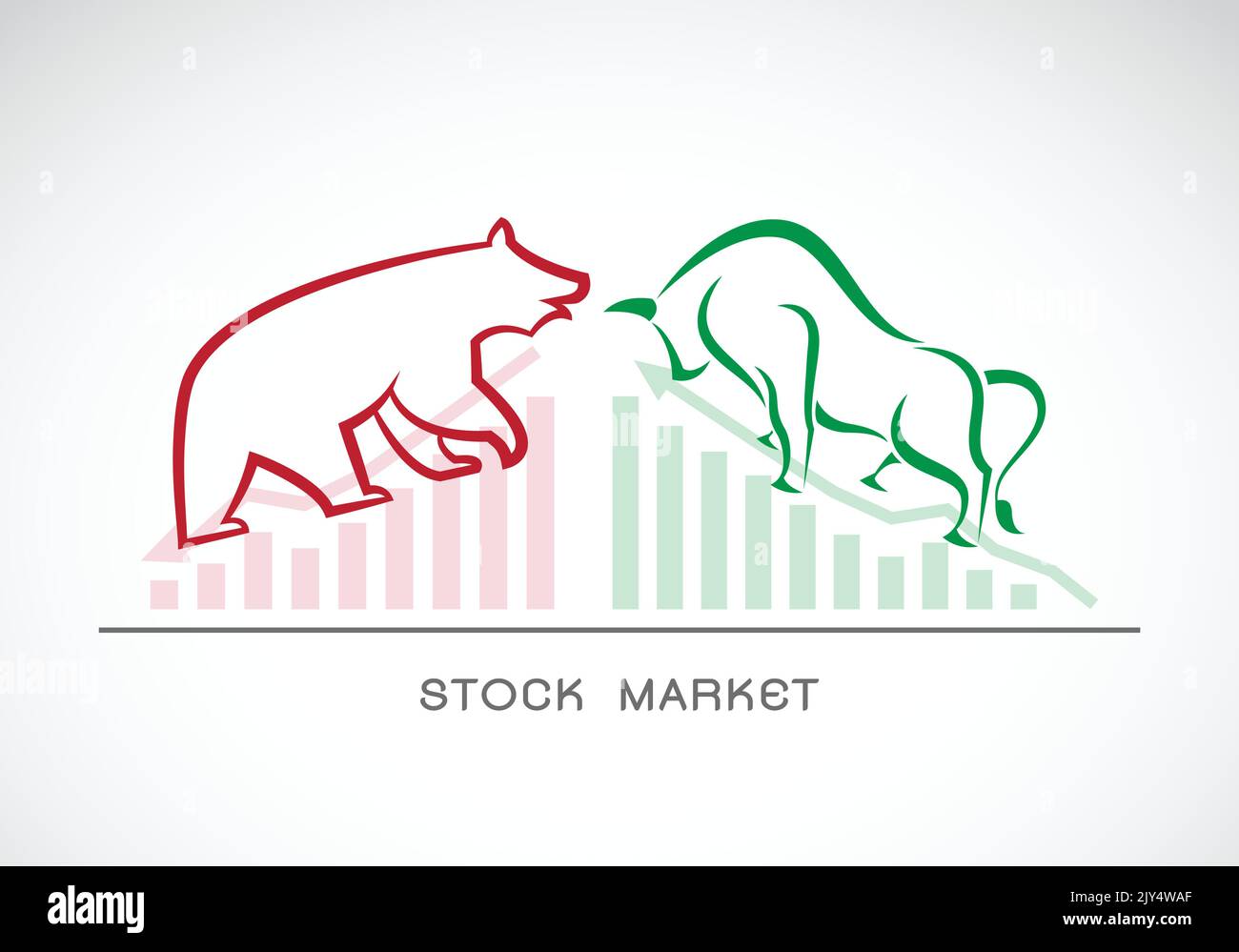 Vector De Los Símbolos De Toro Y Oso De Las Tendencias Del Mercado De