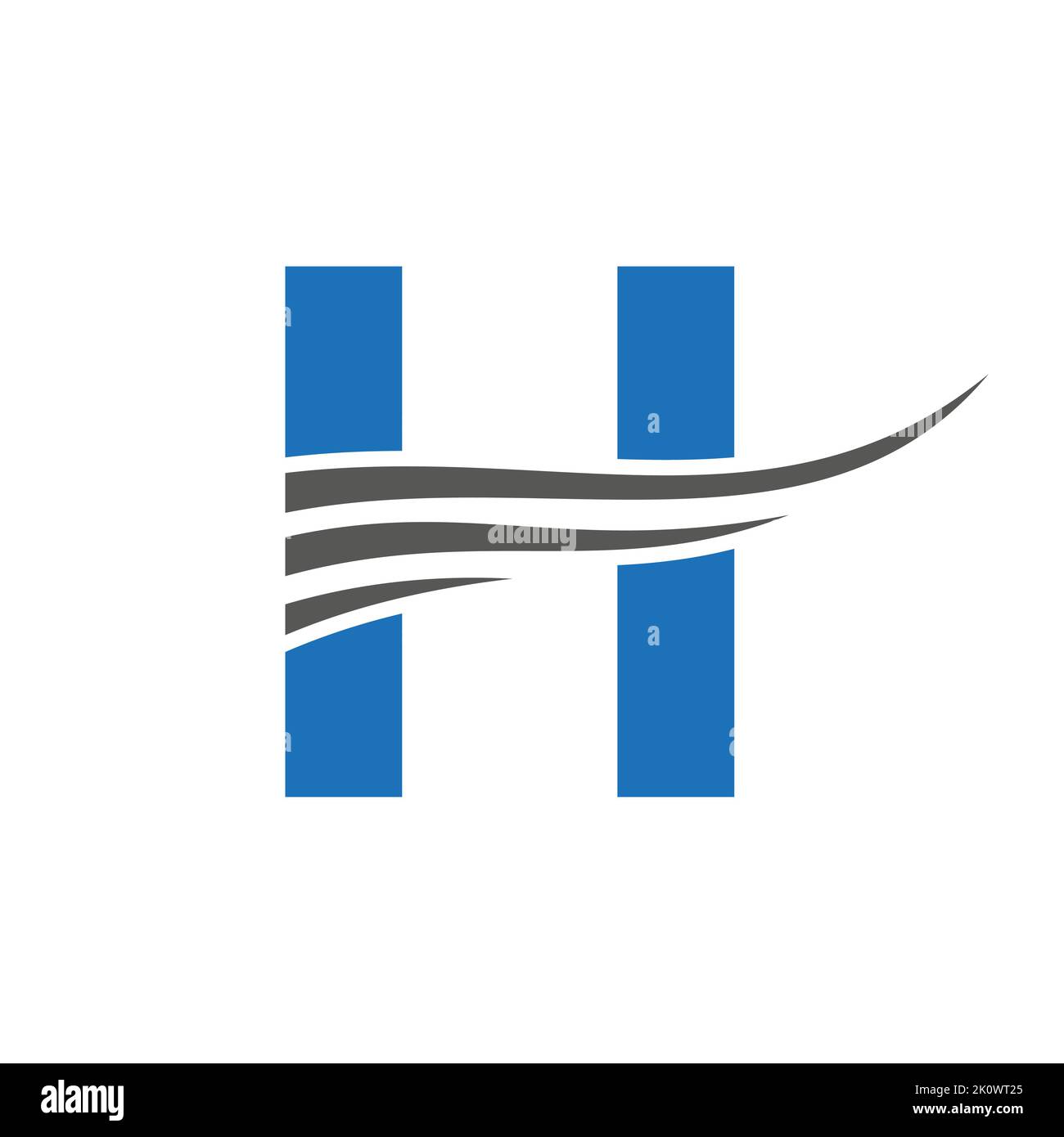 Diseño Inicial Del Logotipo De La Letra H Del Monograma Plantilla