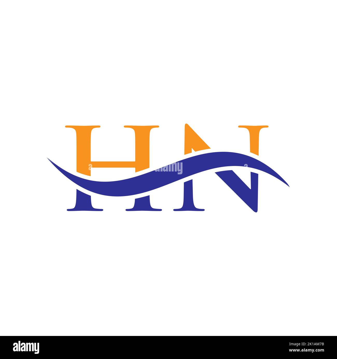 Plantilla Vectorial De Logotipo De Letras Para Combinación Hn Letra Hn