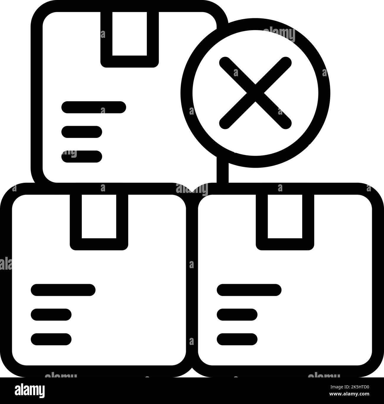 Vector De Contorno Del Icono De La Caja Del Producto Defectuoso Cheque