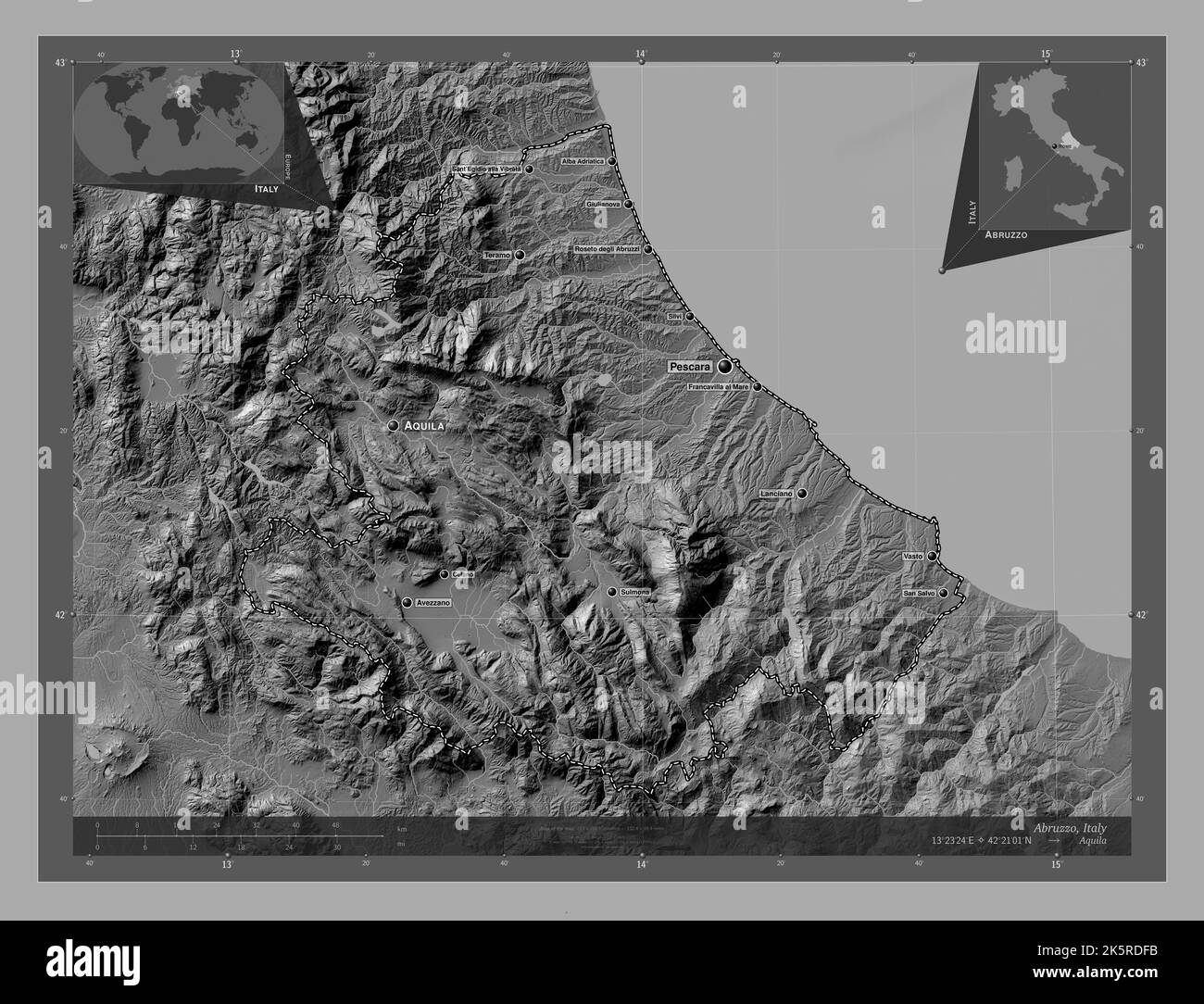 Mapa De Bagnara Italia Abruzos