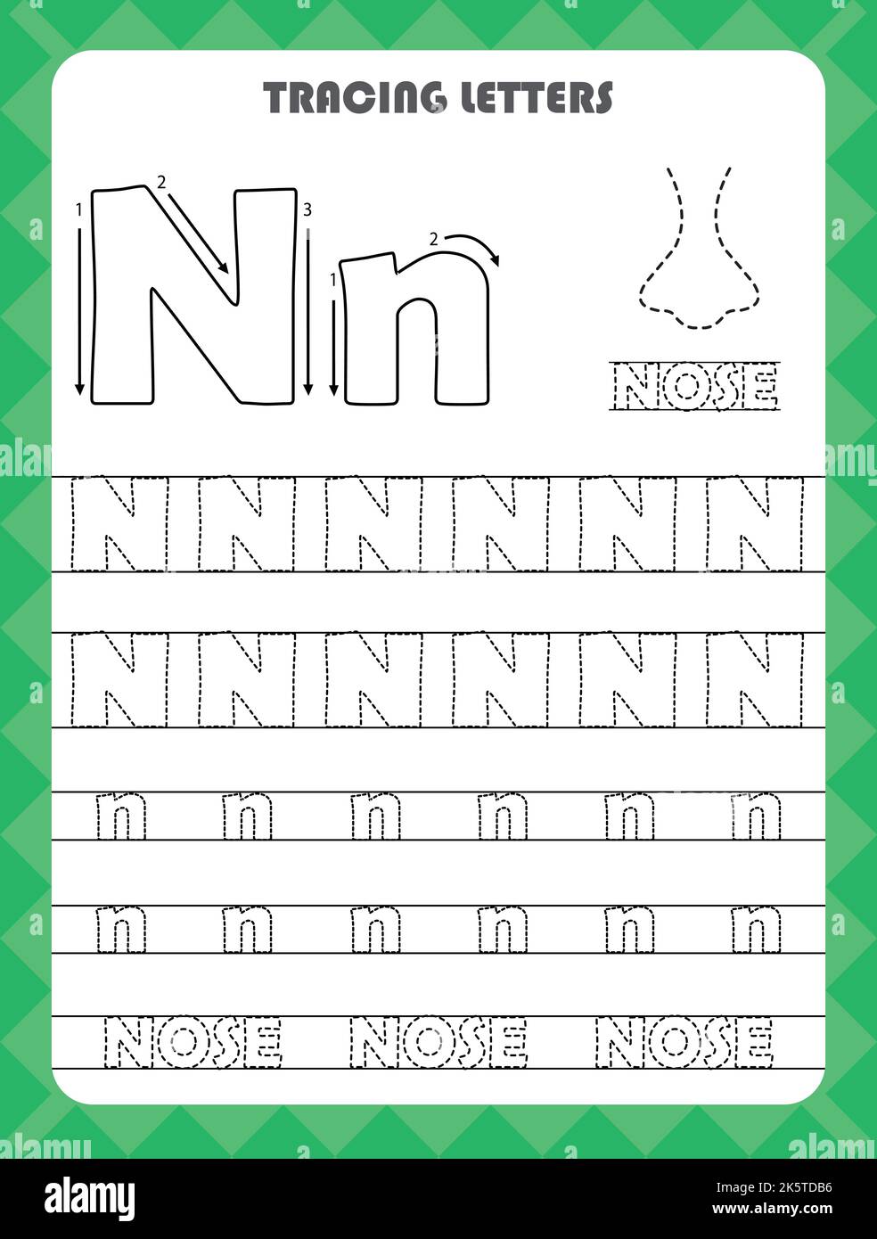Letra N Mayuscula Y Minuscula Para Colorear Letras De