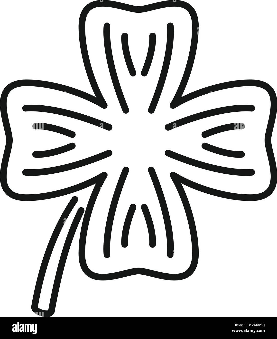 Vector De Contorno Del Icono Del Trébol De Fortuna Patrick Suerte Día