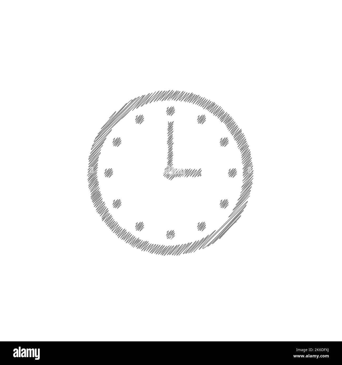 Icono De Vector De Croquis De Reloj Gris Ilustración Vectorial Para Impresión Web Móvil E