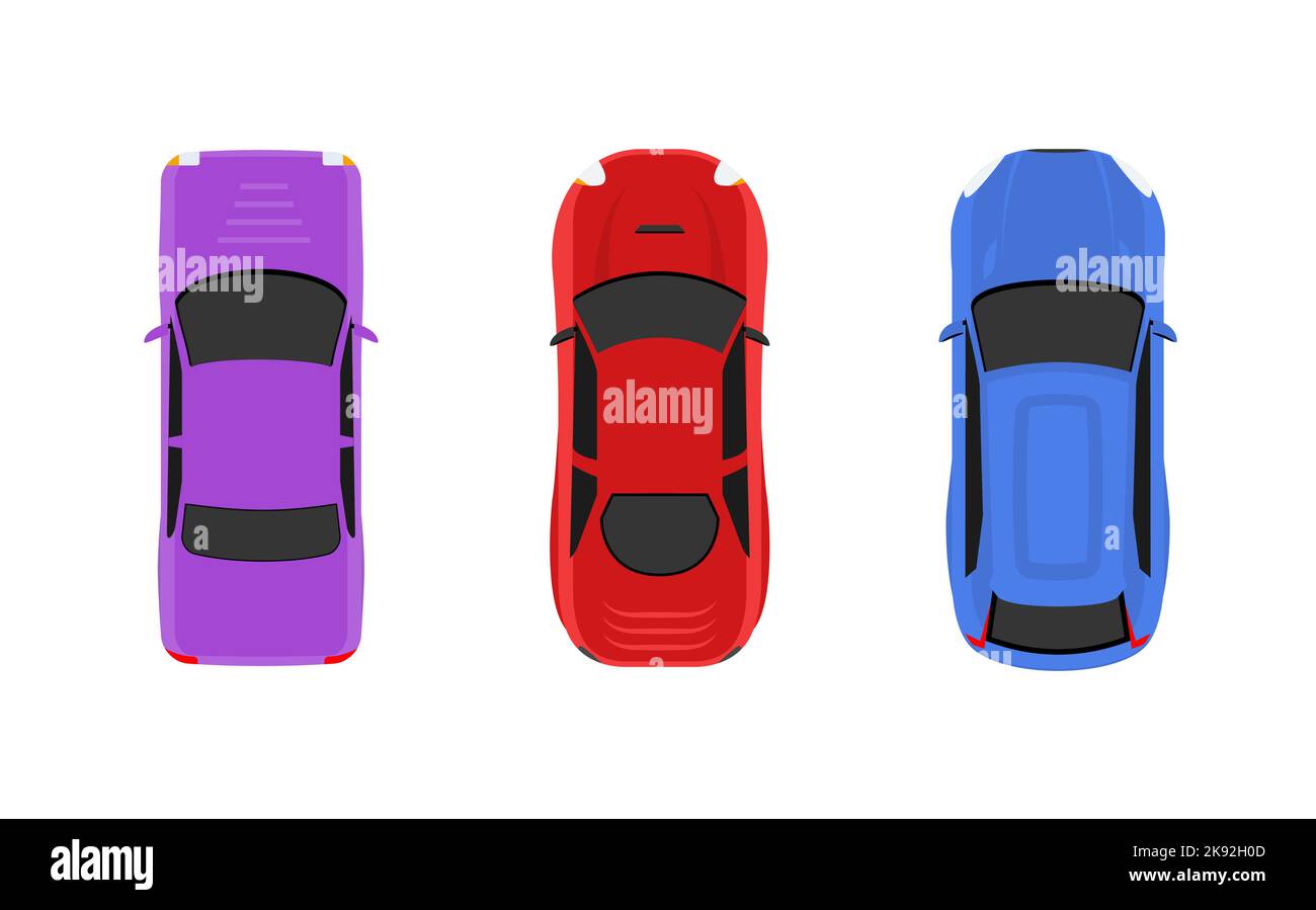 Icono de dibujo animado vectorial de la vista superior del coche ... Icono de dibujo animado vectorial de la vista superior del coche ...