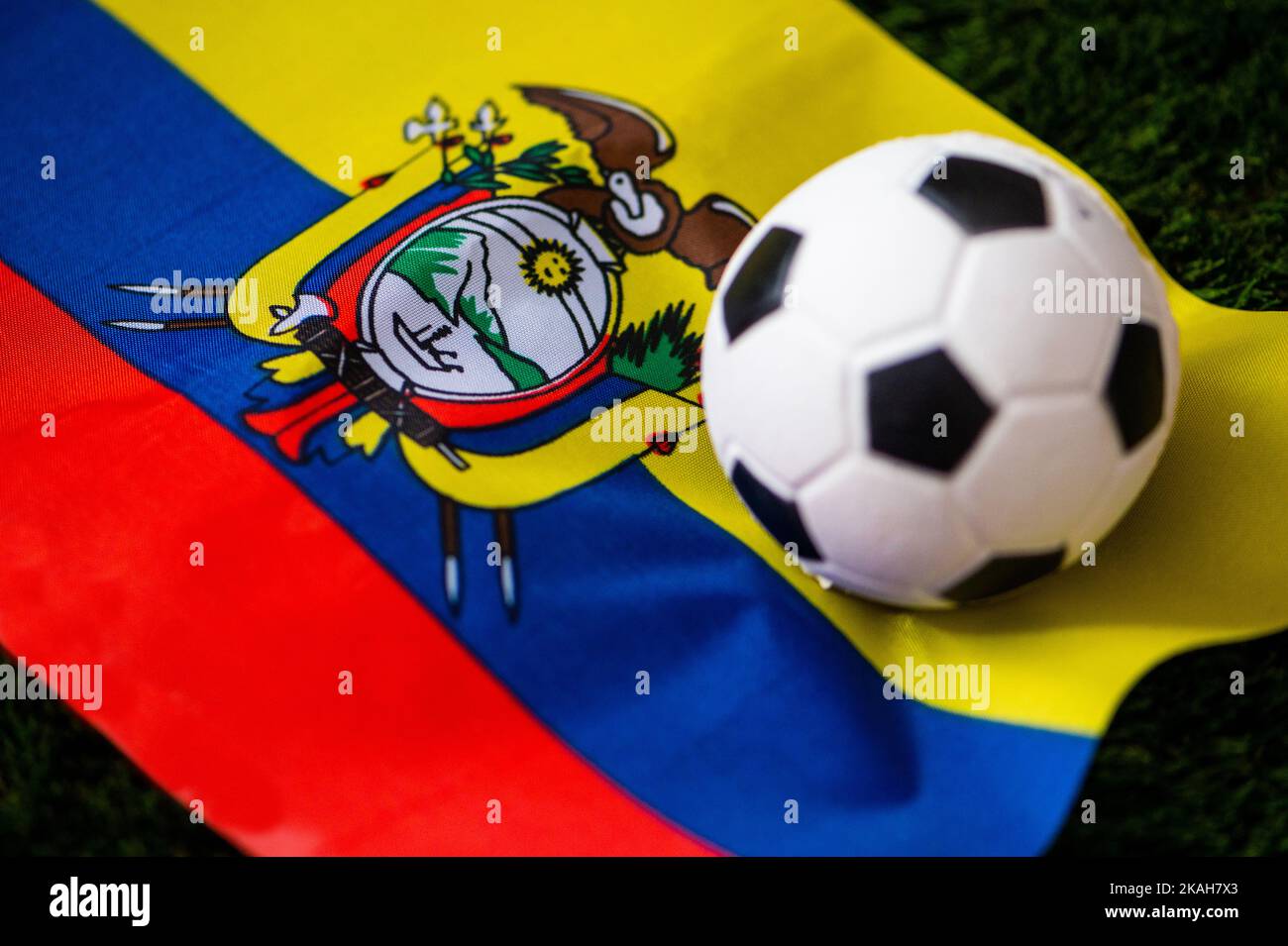 Selección Nacional De Fútbol Del Ecuador Bandera Nacional En Hierba