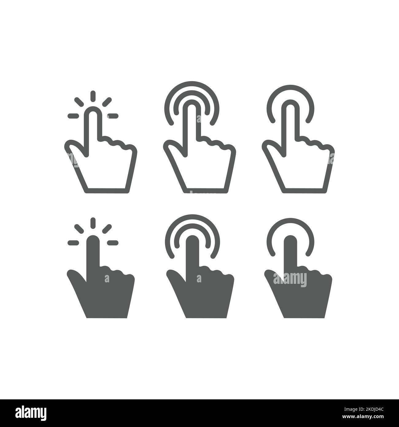 Haga Clic Con La Mano Del Ratón En El Icono De Vector Negro Cursor