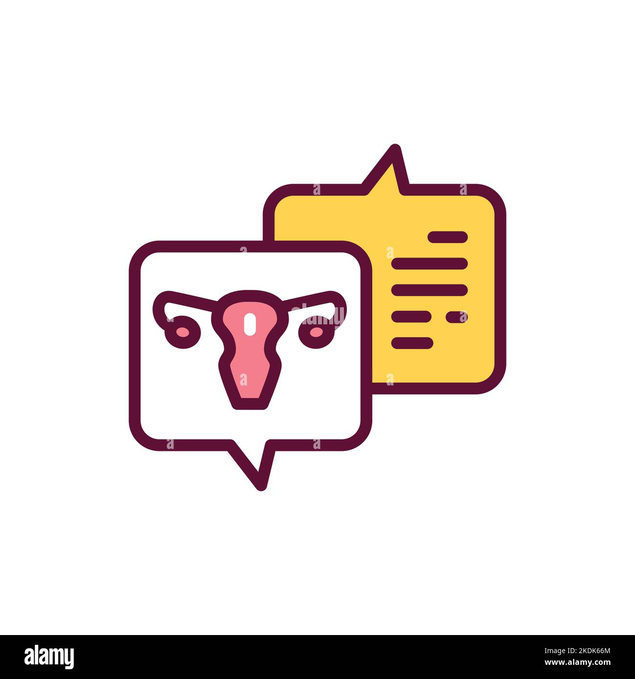 Consulta Con El Médico Ginecólogo Color Línea Icono Pictograma De