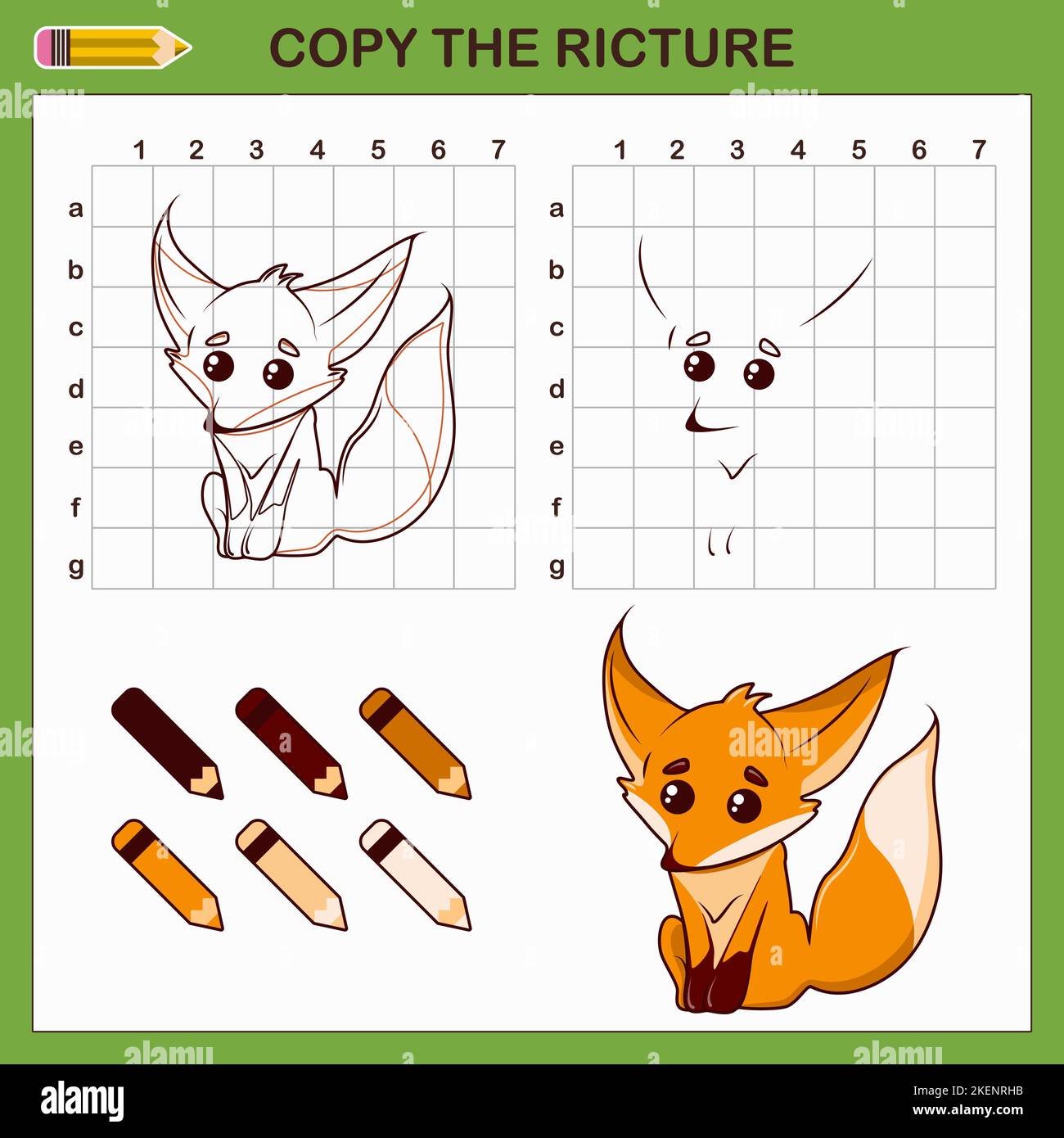 Copiar dibujo de Fox. Hoja de trabajo de dibujo vectorial con zorro ... Copiar dibujo de Fox. Hoja de trabajo de dibujo vectorial con zorro ...
