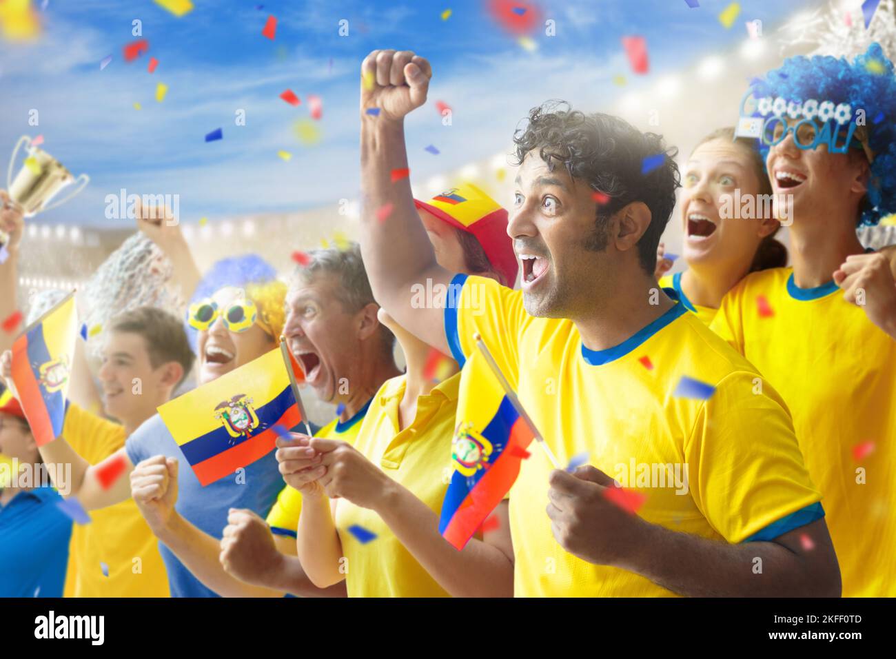 Futbolista Ecuatoriano En Estadio Aficionados Ecuatorianos En El Campo