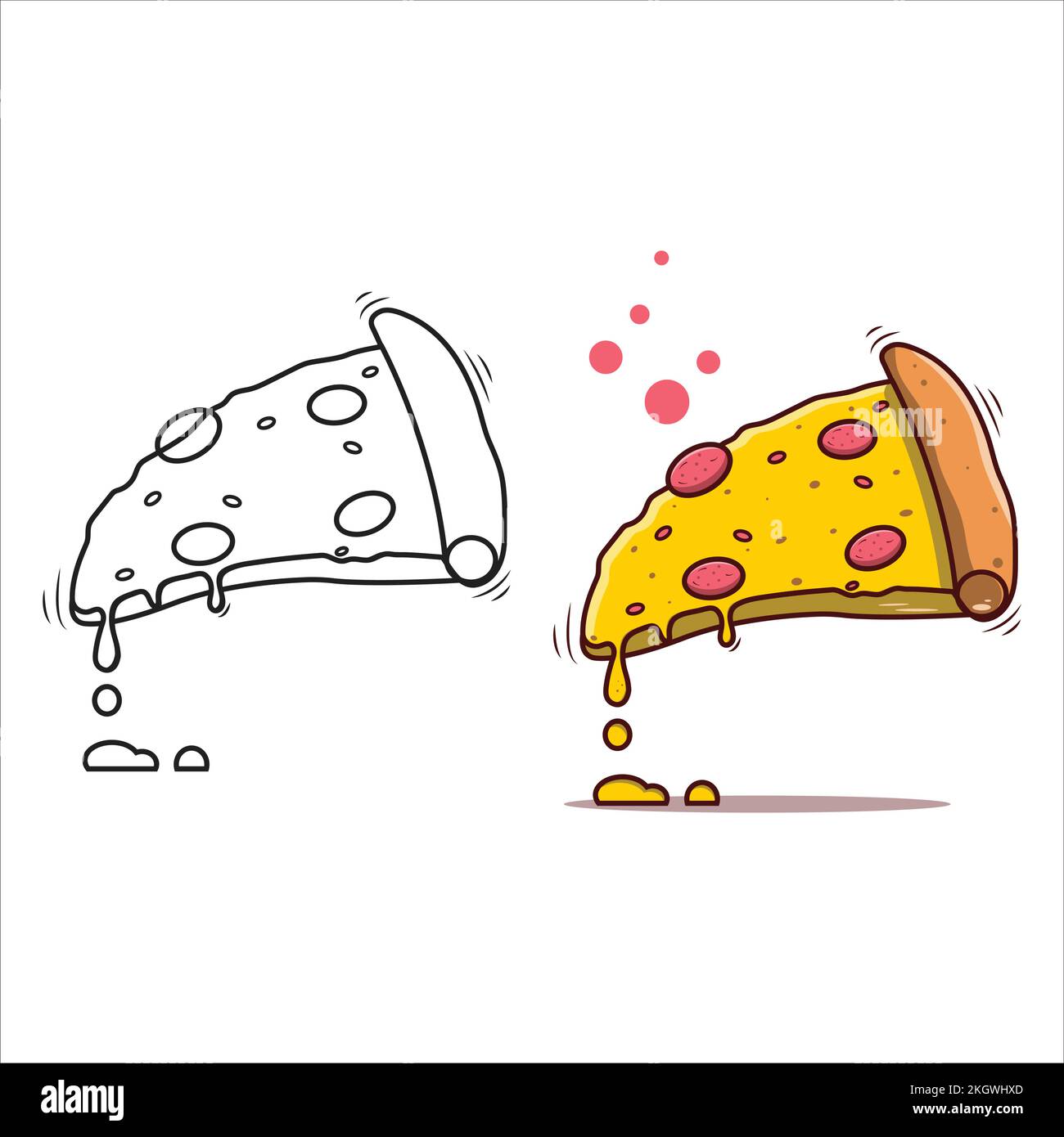 Diseño Vectorial De Libro Para Colorear Pizza Libro Para Colorear Para
