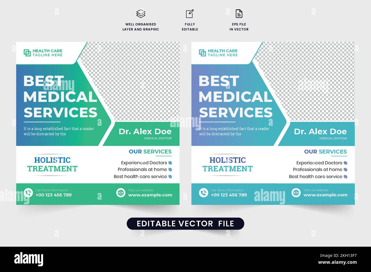 Mejor diseño de póster promocional de servicio médico con colores verde ... Mejor diseño de póster promocional de servicio médico con colores verde ...