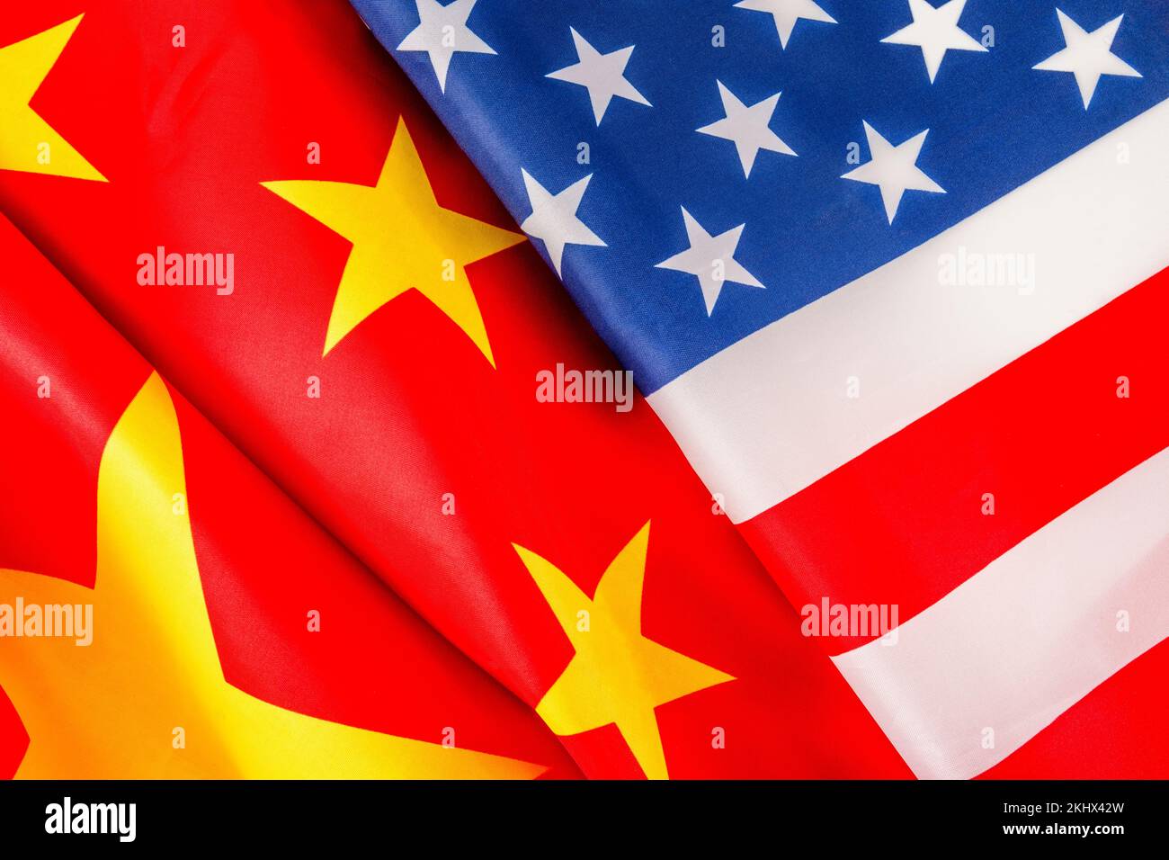 Estrellas En Banderas Estadounidenses Y Chinas Para Las Relaciones