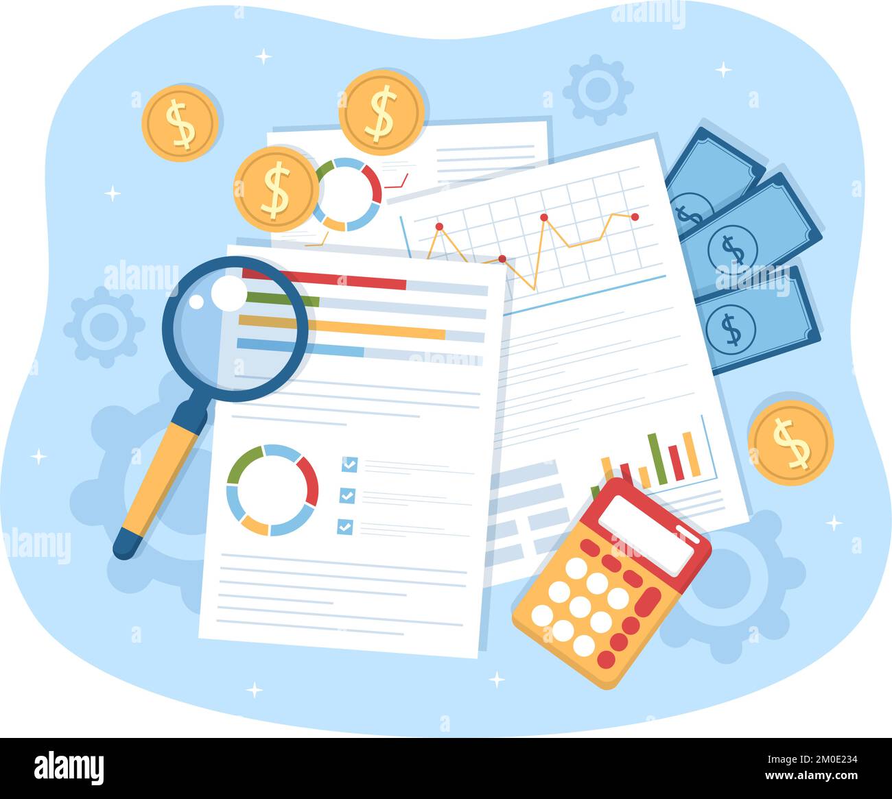 Auditoría De Negocios De Documentos Con Gráficos Contabilidad