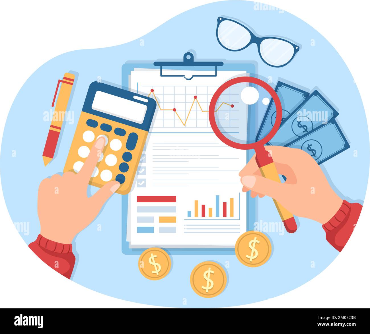 Auditoría De Negocios De Documentos Con Gráficos Contabilidad