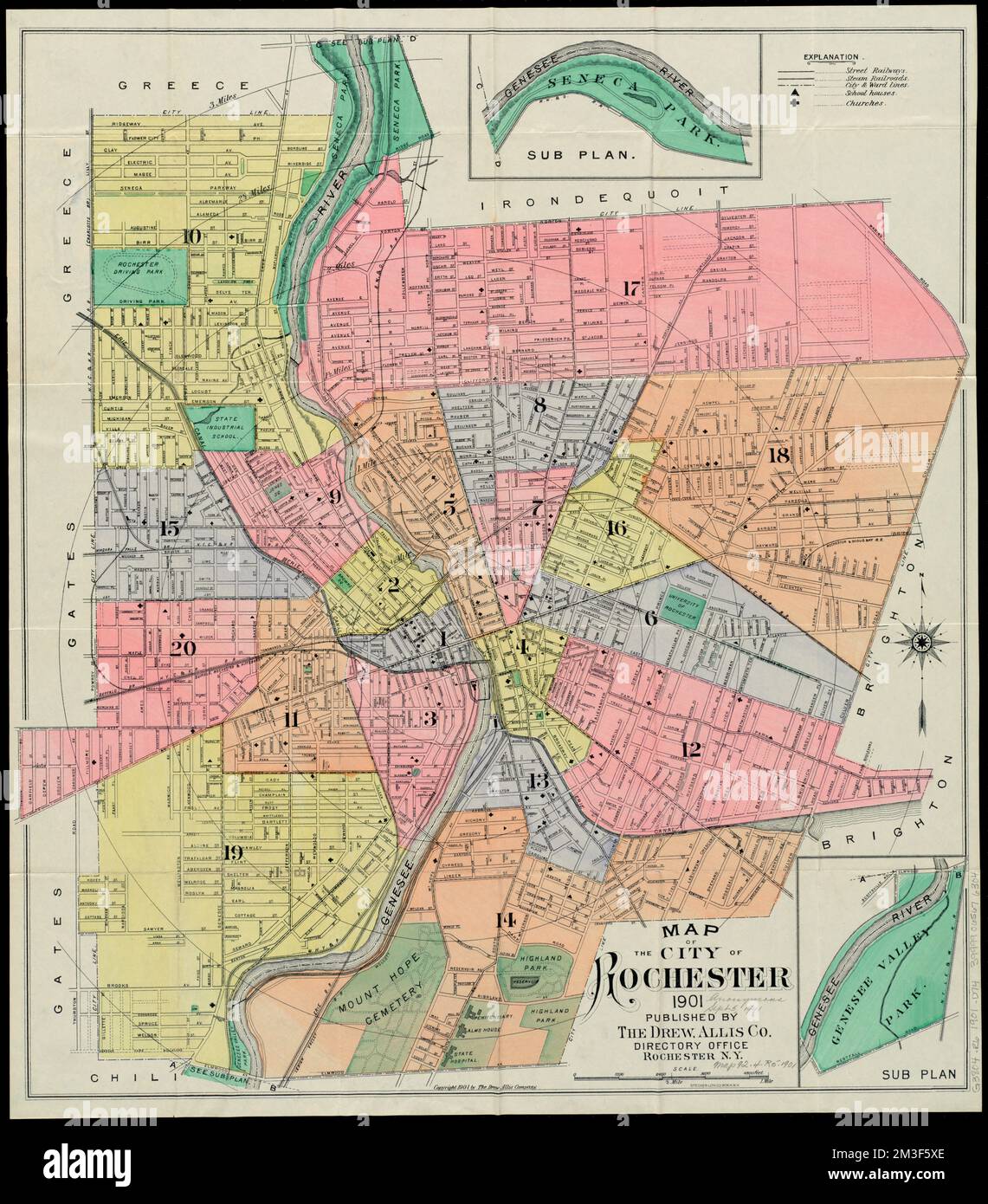 Mapa Imprimible De Rochester-nueva York