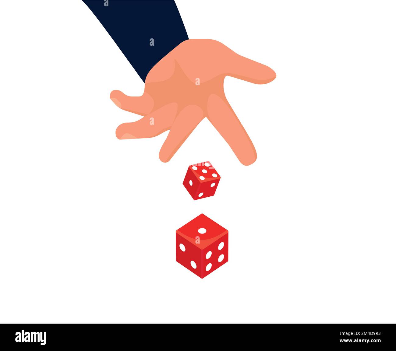 Dibujos Animados Juegos De Azar Y Concepto De Riesgo Empresarial Mano De Hombre De Negocios