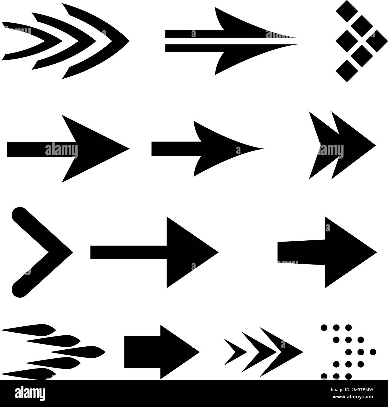 Conjunto De Iconos De Flechas Negras Planas Conjunto De Iconos De