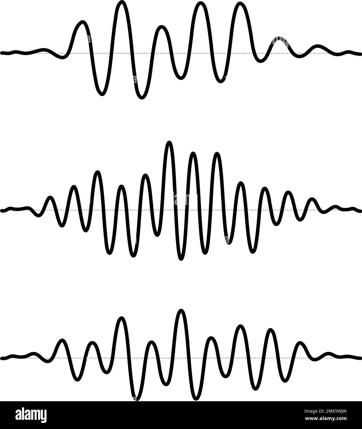 Vector De Onda De Sonido En Blanco Y Negro