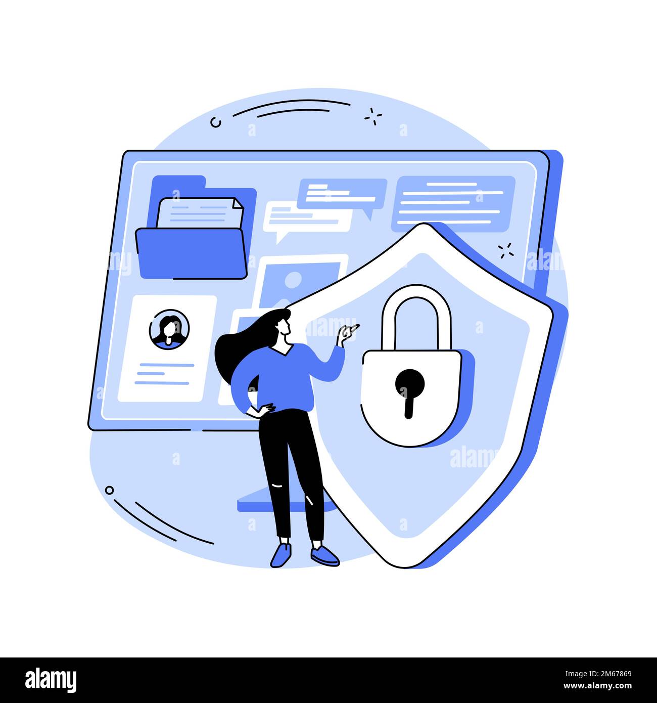 Información Privacidad Resumen Concepto Vector Ilustración Privacidad