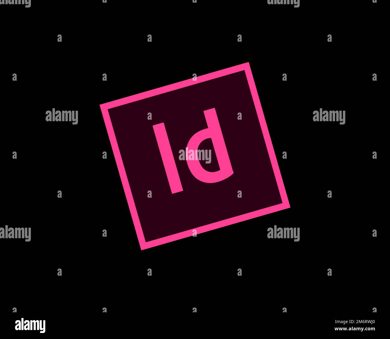 Adobe InDesign, logotipo girado, fondo negro Fotografía de stock - Alamy