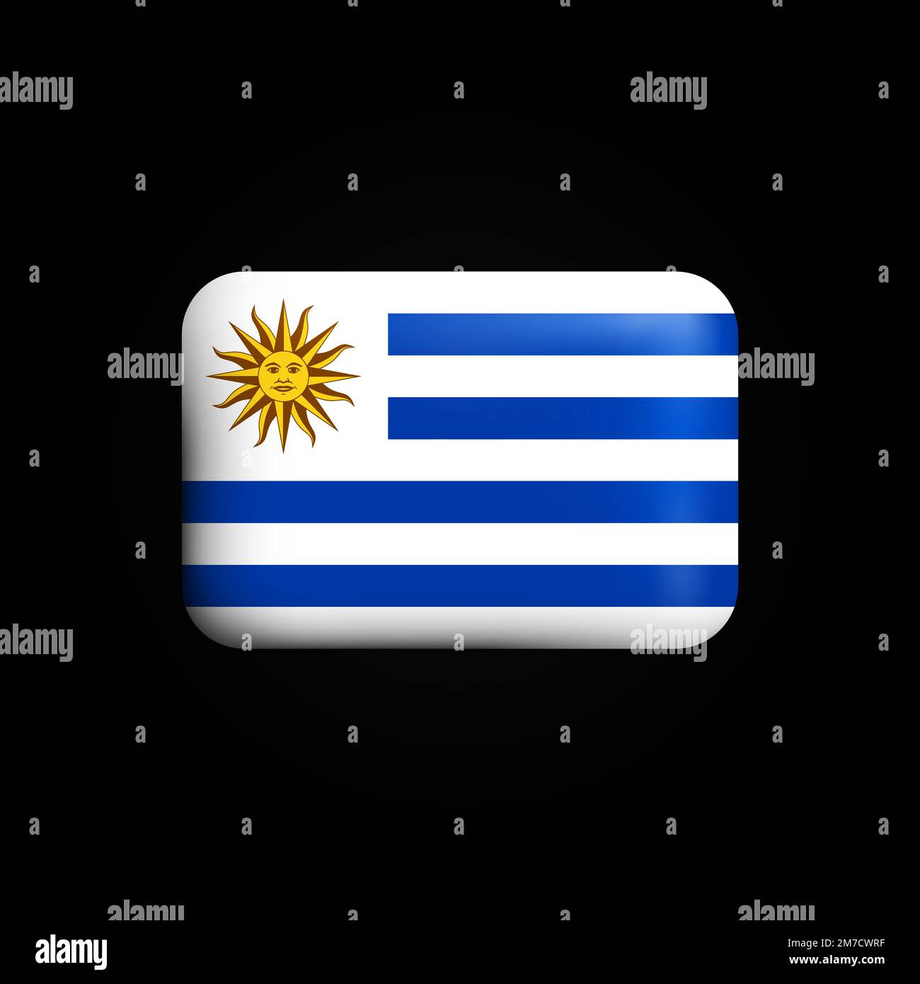 Bandera De Uruguay 3d Icono Bandera Nacional De Uruguay Ilustración
